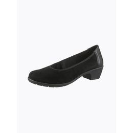 Casual Looks Damen Pumps, Gr. 39, schwarz, Glattleder, Nubukleder, Rindsleder, Schuhe