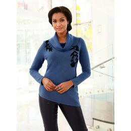 Lady Damen Rollkragenpullover "Pullover", blau, Gr. 36, unifarben, 50% Viskose, 28% Polyester, 22% Polyamid, Pullover