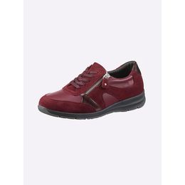 Casual Looks Damen Sneaker, Gr. 42, rot, Glattleder, Veloursleder, Schuhe