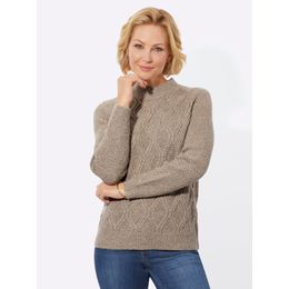 Classic Basics Damen Strickpullover "Pullover", beige, Gr. 46, meliert, 75% Polyacryl, 19% Polyamid, 6% Polyester, Pullover