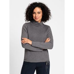 Inspirationen Damen Strickpullover "Pullover", grau, Gr. 42, unifarben, 50% Viskose, 25% Polyester, 25% Polyamid, Pullover