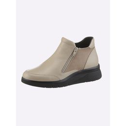 Casual Looks Damen Stiefelette, Gr. 41, beige, Glattleder, Schuhe