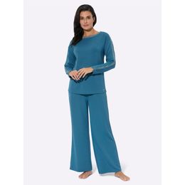 feel good Damen Hausanzug, Gr. 36, blau, 55% Modal, 39% Polyester, 6% Elasthan, Homewear-Sets