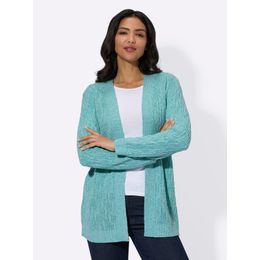 Classic Basics Damen Strickjacke, blau, Gr. 44, meliert, 100% Polyacryl, Strickjacken