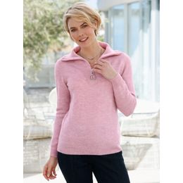 Casual Looks Damen Troyer "Polopullover", rosa, Gr. 40, meliert, 76% Polyester, 20% Polyacryl, 4% Polyamid, Pullover