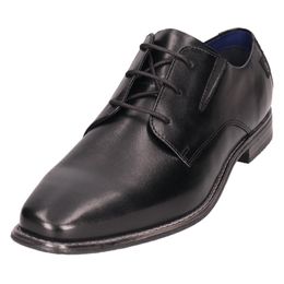 Bugatti Damen Schn&uuml;rschuh, Gr. 42, schwarz, Leder, Basic, Schuhe, Business Schuh, Anzugschuh mit feinem Blockabsatz