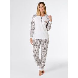 wäschepur WÄSCHEPUR Damen Schlafanzug, Gr. 40, beige, 100% Baumwolle, Homewear-Sets