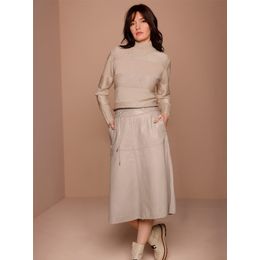 Damen Stehkragenpullover "Merino-Kaschmir-Pullover", beige, Gr. 40, CREATION L PREMIUM, unifarben, 78% Schurwolle, 20% Kaschmir, 2% Polyester,