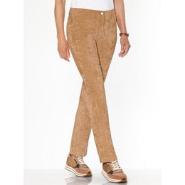 Classic Basics Damen Cordhose, braun, Gr. 28, unifarben, 85% Polyester, 12% Polyamid, 3% Elasthan, Hosen