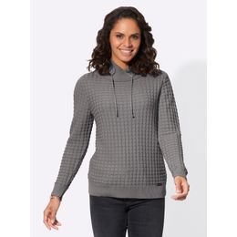 Casual Looks Damen Strickpullover "Langarm-Pullover", grau, Gr. 38, unifarben, 50% Baumwolle, 50% Polyacryl, Pullover