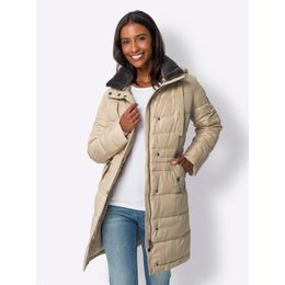 Heine Damen Steppmantel, beige, Gr. 46, unifarben, unifarben mit Farbeinsatz, unifarben mit Farbeinsätzen, 100% Polyester, Wattierung:100% Polyester,