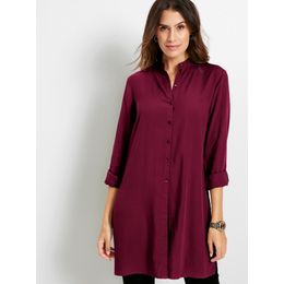 Inspirationen Damen Langarmbluse, rot, Gr. 40, unifarben, 100% Polyester, Blusen