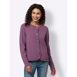 Heine Damen Cardigan, lila, Gr. 42, unifarben, 50% Viskose, 28% Polyester, 22% Polyamid, Strickjacken