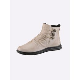 Gemini Damen Stiefelette, Gr. 38, beige, Glattleder, Schuhe