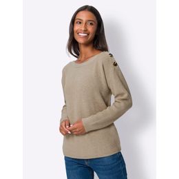 Heine Damen Strickpullover "Pullover", beige, Gr. 38, unifarben, 50% Viskose, 28% Polyester, 22% Polyamid, Pullover