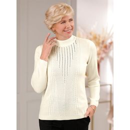 CLASSIC Damen Stehkragenpullover "Stehkragen-Pullover", beige, Gr. 38, unifarben, 100% Polyacryl, Pullover