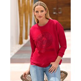 Heine Damen Sweatshirt, rot, Gr. 40, gemustert, 82% Baumwolle, 18% Polyester, Sweatshirts