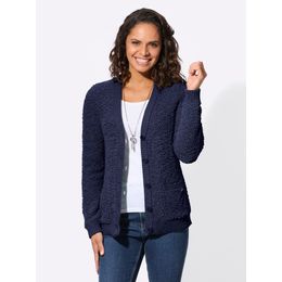Casual Looks Damen Strickjacke, blau, Gr. 38, unifarben, 58% Polyester, 42% Baumwolle, Strickjacken