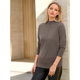 Heine Damen Strickpullover "Turtleneck-Pullover", grau, Gr. 38, unifarben, 50% Viskose, 28% Polyester, 22% Polyamid, Pullover
