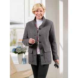 CLASSIC Damen Langjacke, grau, Gr. 38, meliert, 60% Viskose, 40% Wolle, Jacken