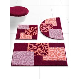 Badematte Grund Gr. 1, rot (bordeaux, fuchsia), rechteckig (45cm x 50cm ), 1 Stk., Badematten, Badematte