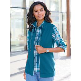Casual Looks Damen Shirtweste, blau, Gr. 40, unifarben, 100% Baumwolle, Westen