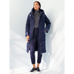 Heine Damen Steppmantel, blau, Gr. 40, unifarben, unifarben mit Farbeinsatz, unifarben mit Farbeins&auml;tzen, 92% Polyester, 8% Elasthan, Besatz:100%