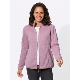Casual Looks Damen Fleecejacke, lila, Gr. 44, gemustert, mehrfarbig, meliert, 100% Polyester, Jacken