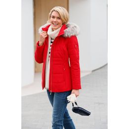 Casual Looks Damen Steppjacke, rot, Gr. 36, 100% Polyester, Fellimitat:63% Polyacryl, 24% Polyester, 13% Modacryl, Wattierung:100% Polyester, Jacken