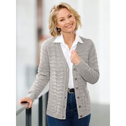 Classic Basics Damen Cardigan, grau, Gr. 46, unifarben, 73% Polyacryl, 20% Polyamid, 7% Polyester, Strickjacken