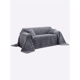 Bettüberwurf HEINE HOME, B:160cm L:270cm, grau, 100% Polyester, Tagesdecken