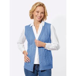 Classic Basics Damen Strickweste, blau, Gr. 40, unifarben, 100% Polyacryl, Westen