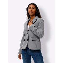 Heine Damen Jackenblazer "Woll-Blazer", grau, Gr. 38, 80% Wolle, 20% Polyamid, Blazer