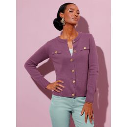 CRÉATION L CREATION L Damen Cardigan, lila, Gr. 46, unifarben, 70% Polyacryl, 30% Schurwolle, Strickjacken
