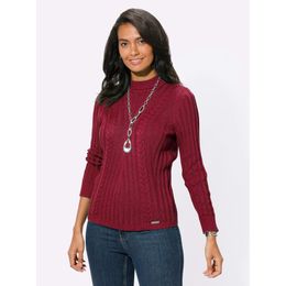 Casual Looks Damen Strickpullover "Pullover", rot, Gr. 36, unifarben, 50% Baumwolle, 50% Polyacryl, Pullover
