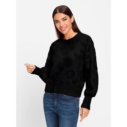 Heine Damen Strickpullover "Pullover", schwarz, Gr. 44, unifarben, 64% Polyamid, 24% Viskose, 12% Polyester, Pullover