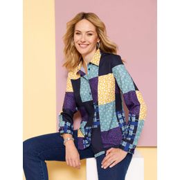 Classic Basics Damen Klassische Bluse, bunt, Gr. 42, gemustert, mehrfarbig, 100% Polyester, Blusen