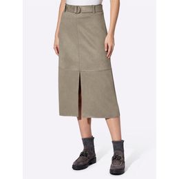 Heine Damen Lederimitatrock, braun, Gr. 44, unifarben, 90% Polyester, 10% Elasthan, R&ouml;cke