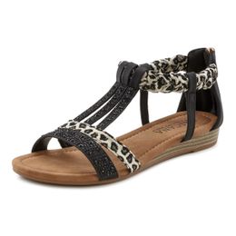 Lascana Damen Sandale "Sommerschuh, Sandalette", Gr. 39, schwarz, Obermaterial: 50% Lederimitat, 50% Textilmaterial. Decksohle: 100% Lederimitat.