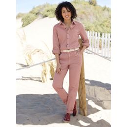 Heine Damen Jumpsuit, lila, Gr. 38, unifarben, 98% Baumwolle, 2% Elasthan, Overalls