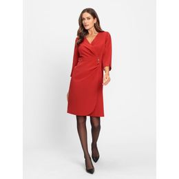 Heine Damen Wickelkleid "Kleid", rot, Gr. 40, unifarben, 95% Polyester, 5% Elasthan, Kleider