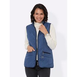 Casual Looks Damen Steppweste, blau, Gr. 40, unifarben, 100% Polyester, Paspelierung:100% Polyester, Wattierung:100% Polyester, Westen