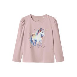 name it Shirt 'NMFKRULLE' M&auml;dchen Gr&ouml;&szlig;e 98 blau / flieder / pink / wei&szlig;