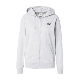 Puma Athletic Zip-Up Hoodie 'ESS No. 1' female Grey size XXL