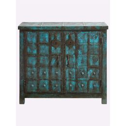 Kommode HEINE HOME, blau (türkis), B:90cm H:78cm T:36cm, MDF, Sideboards