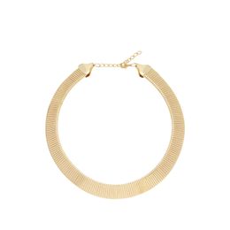 Schlangenkette Lascana "Chunky Halskette", Damen, Gr. Metall, gold (goldfarben), glänzend, Halsketten, Collier, abgerundete chunky Schlangenkette