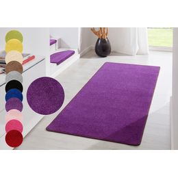 Teppich Hanse Home "Fancy" Gr. 12, lila, B:80cm H:7mm L:200cm, Kunstfaser, Teppiche, Teppich, Kurzflor, L&auml;ufer, uni, gekettelt, Wohnzimmer, Schlafzimmer, Esszimmer