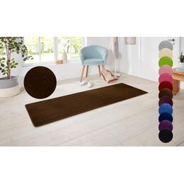 Teppich Hanse Home "Shashi" Gr. 13, braun, B:80cm H:8,5mm L:300cm, Kunstfaser, Teppiche, Teppich, Kurzflor, Unifarben, L&auml;ufer, weich, Esszimmer, Kinderzimmer, Flur