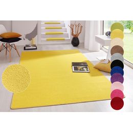 Teppich Hanse Home "Fancy" Gr. 3, gelb, B:100cm H:7mm L:150cm, Kunstfaser, Teppiche, Kurzflor, Läufer, uni, gekettelt, Wohnzimmer, Schlafzimmer, Esszimmer