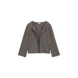 Tom Tailor Damen Boxy Fit Jacquard Cardigan, schwarz, Gestreift, Gr. XXL